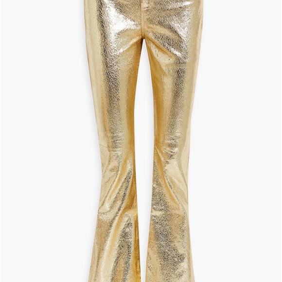 Retrofete | Pants & Jumpsuits | Retrofete Shimmering Gold Flare Pants ...